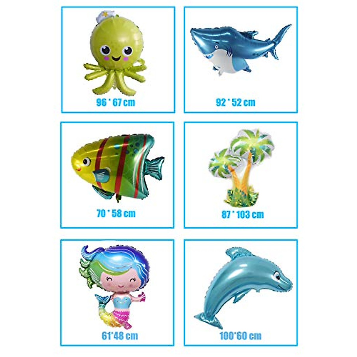 GoGoGoodie Ocean Theme Birthday Party Decorations Shark Birthday Decorations for Boys - Under the Sea Party Include Sea Animal Balloons birthday Banner Navy Blue Hanging Paper Fans Latex Balloons