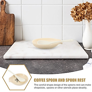 Cabilock 1 Set Ceramic Spoon Rest Spoon Rest for Kitchen Soup Spoon Rest Ceramic Kitchen Utensil Coffee Spoon Small Spoon Rest Coffee Cups Ceramic Spoon Holder Ceramics Delicate Spatula
