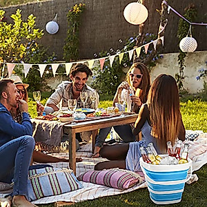 Fasmov 2 Pack Collapsible Plastic Bucket, Portable Cleaning Bucket with Handle, 2.6 Gallon (10L) Foldable Rectangular Tub for Hiking, Backpacking, Camping, Fishing, Car Wash, Gray & Blue