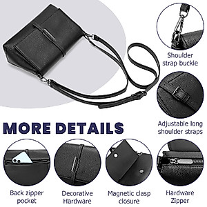 SHESTORY Women Genuine Leather Shoulder Bags Crossbody Purses for Lady Handbag (Black)