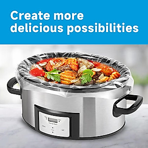 JVVFUU Slow Cooker Liners 3-8 Quart, Cooking Bags Large Size 13"x 21", Slow Cooker Bags Disposable Oval Large For Crock Pot (20)