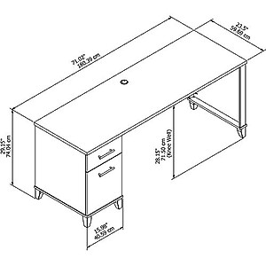 Bush Furniture Somerset 72W Office Desk with Drawers in Storm Gray