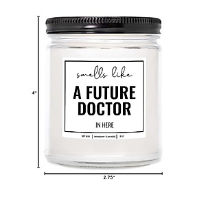 YouNique Designs Future Doctor Gifts Candle 9 oz - Med Student Gift, Medical Student Gifts & Medical School Graduation Gifts - Future Doctor Gifts for Medical Students (Mahogany Teakwood)