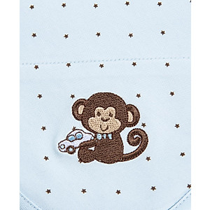 Little Me Blankets for Baby Boys' Monkey Star Swaddling Receiving Blanket