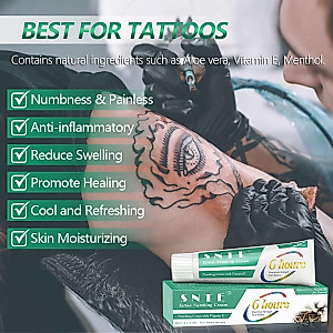 Numbing Cream for Tattoos Extra Strength (60ml/2.12floz), Lasts Over 6 Hours Maximum Strength Painless Tattoo Numbing Cream, Best Formula for Tattoos, Effective Promotes Healing Tattoo Numbing Cream
