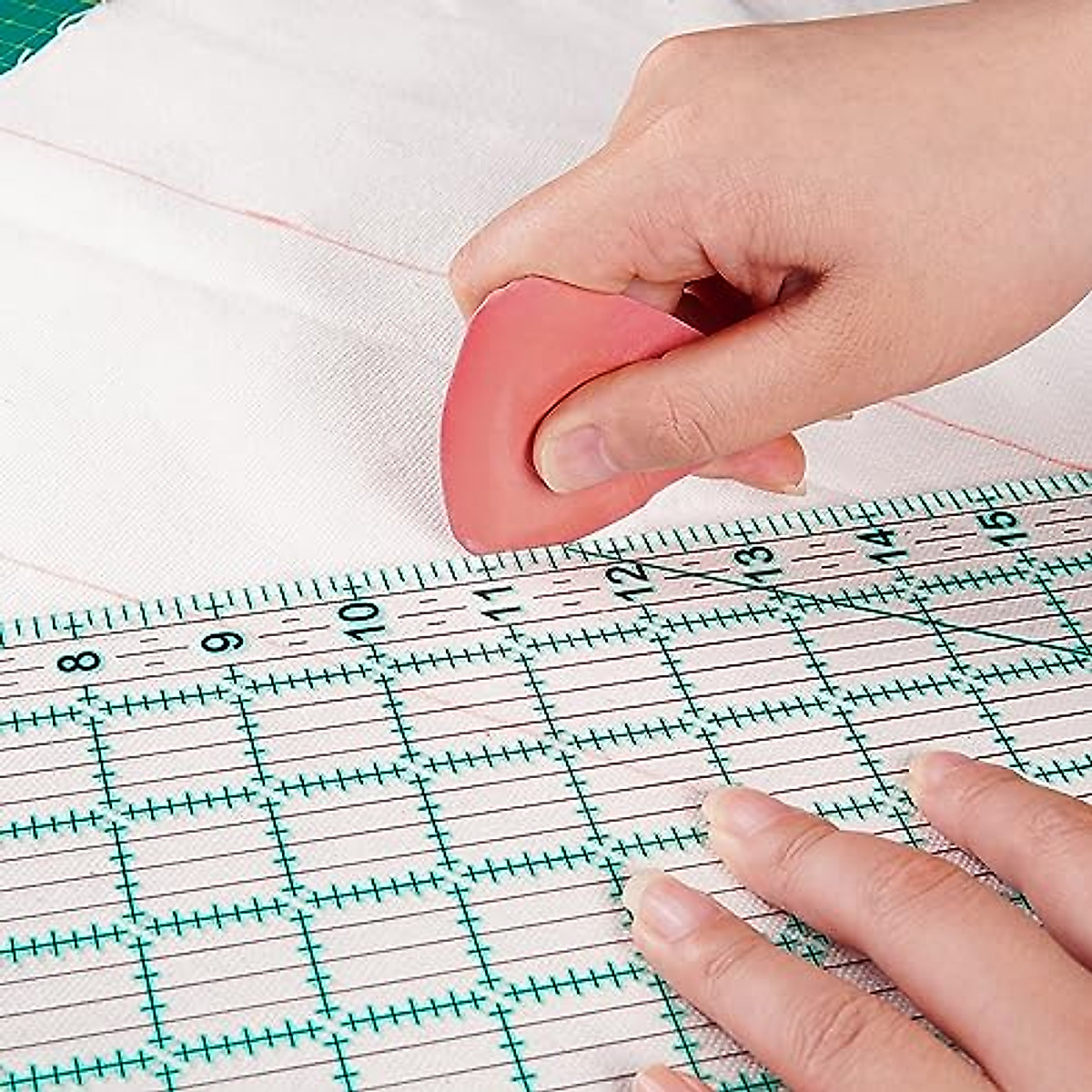 MANUFORE Quilting Ruler 6” x 24” Sewing Acrylic Ruler Anti-Slip Metric Ruler DIY Quilting Tools with Clear Printed Lines for Precise Cutting