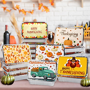WYTAOHZL 60Pack Thanksgiving Tin Foil Pans with Lids Disposable Foil Food Containers Aluminum To Go Food Containers Thanksgiving Leftover Containers Take Home Containers For Cooking Heating Roasting