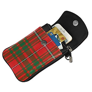 Small Crossbody Scottish Clan Bruce Tartan Crossbody Purse Bag Fashion Cell Purse Wallet For Women/Girls Gift