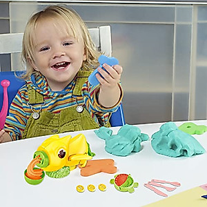 2 in 1 Dinosaur Playdough Toys, Creations Set of Dino Color Dough Toys, Parent-Child Interaction Game Playset for 3 4 5 6 Years Old Boys Girls Kids Birthday Yellow