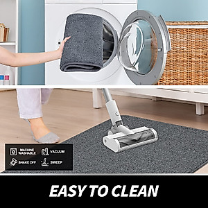 LINLA Indoor Doormat-Super Absorbs Mud Mat, Washable Non-Slip Clean Door Carpet for Outside Front Door Inside Dirt Trapper Mats Shoes Scraper, 30x18 Inches Gray