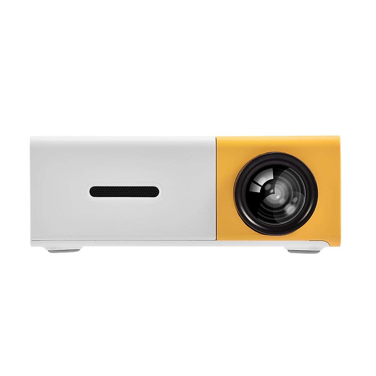 Mini Home Theater Projector,ASHATA Portable Stylish LED Projector with 1080P HD,HDMI Multimedia Player Video Projector With Clear Stereo Sound Effect (White Yellow)