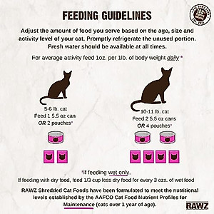 Rawz Natural Premium Canned Cat Wet Food Shredded -12 Pack Cans Variety Bundle -4 Flavors - (Tuna & Salmon, Chicken Liver, Tuna & Chicken, Chicken& Pumpkin) with Hotspot Pets Food Bowl - (5.5 oz Cans)
