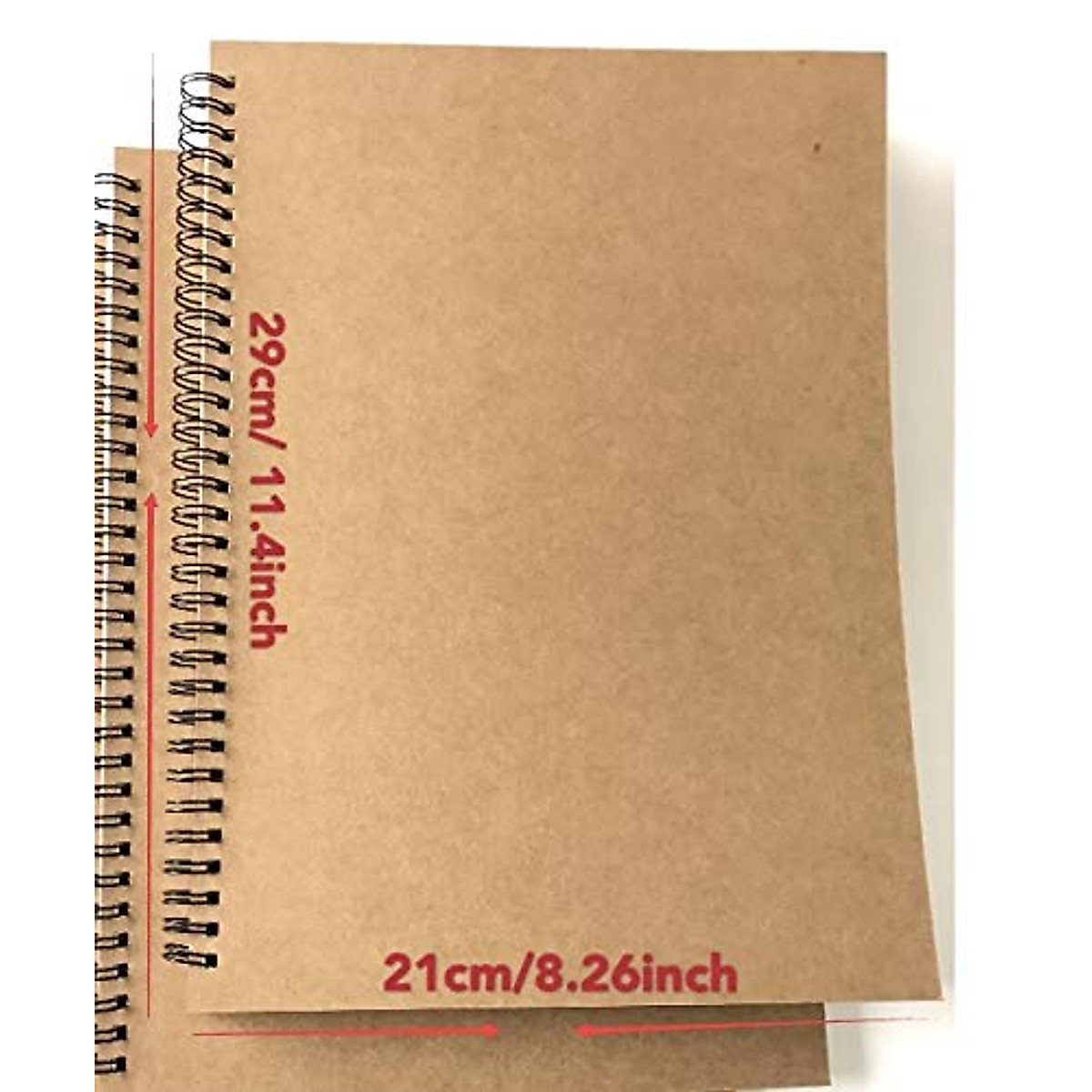VEEPPO A4/B5 Big Thick Spiral Bound Notebooks and Journals Bulk 2/4Pack Blank/Lined Scrapbook Backpack Books per Book (A4 Blank-2 Pack)