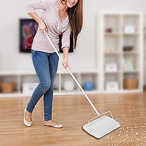 JEHONN Carpet Floor Sweeper with Horsehair, Non Electric Manual Sweeping, Rotor Brush Heavy Duty for Pet Hair Clean
