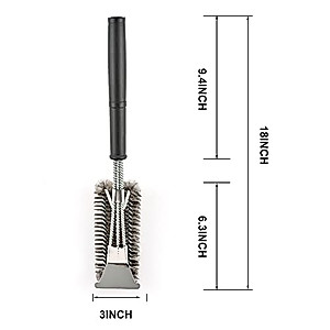 Grill Brush and Scraper BBQ Brush for Grill, Safe & Efficient Wire Grill Cleaning Brush, Stainless Steel Grill Accessories for Gas/Porcelain/Charbroil Grates