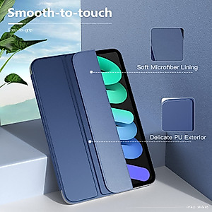 TiMOVO Case for iPad Mini 7 2024 (A17 Pro) / iPad Mini 6 2021, iPad Mini 7th/6th Generation Case 8.3 inch, Strong Magnetic Smart Folio Trifold Stand Cover, Support Apple Pencil Pro- Navy Blue