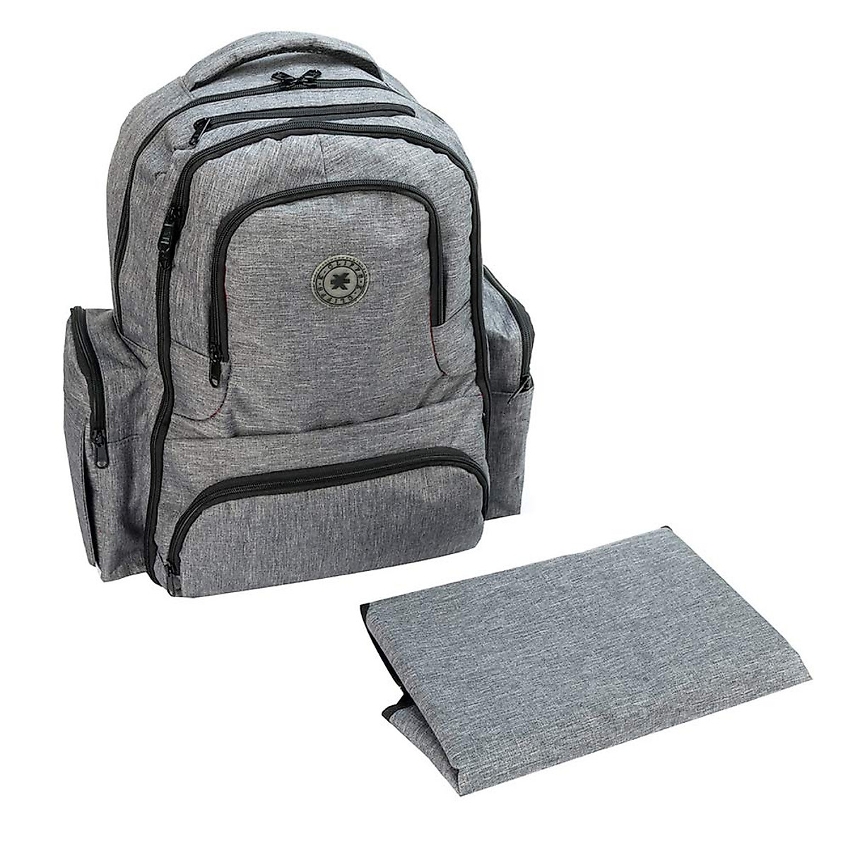 Diaper Tote Baby Nappy Messenger Bag Travel Purse For Mom & Dad w/Stroller Straps & Changing Pad Grey… (Tote)