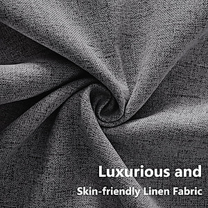 VECELO Modern Convertible Folding Futon Sofa Bed with Removable Armrests, Breathable Linen Recliner Couch for Living Room/Apartment Lounge, 2 Cup Holders, Drak Grey