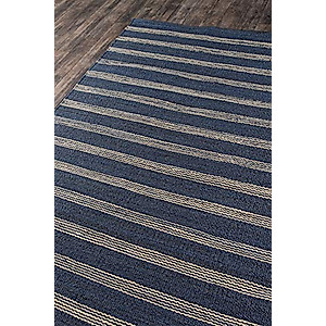 Novogratz by Momeni Montauk 100% Jute Hand Woven Indoor Area Rug, 2'3" X 10', Navy