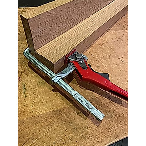 BESSEY GTR16S6H All Steel Ratcheting Table Clamp with 6 5/16 Capacity x 2 5/16 Throat Depth & 540 lb Clamping Force, Red/Silver