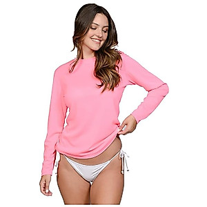 INGEAR Women's Long Sleeve Sun Protection Swim Shirt UV Womens Sun Shirts Rash Guard Pink
