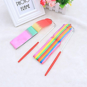 BESPORTBLE 6Meters Rhythmic Gymnastics Ribbon with Stick Twirling Rod Baton Art Gym Riband Twirling Rod Riband for Children Dancing