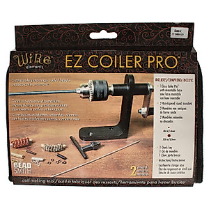 The Beadsmith EZ Coiler Pro – Wire Elements – Includes Mountable Base, 2 Mandrels, Chuck Key, Instructions, and a Storage Case – Create Jump Rings, Coiled Beads, Beaded Coils, and Spirals
