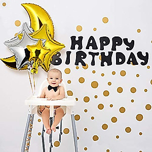 60 Pieces Large Moon Foil Balloons 18/ 36 Inch Moon Balloons 5/ 10/ 18 Inch Silver Gold Foil Star Balloons Mylar Balloons for Party Decoration Baby Shower Birthday