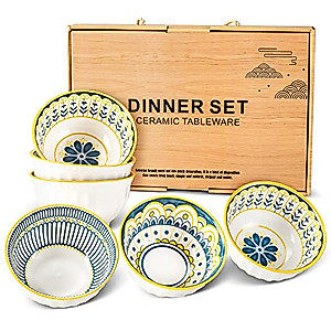 SULIVES Small Ceramic Bowls for Kitchen - 10OZ Cereal Bowls Set of 6, House-warming Gift - Mini Soup Bowls & Dessert Bowls, Serving Bowls for Ice Cream, Rice, Dipping, Side Dishes