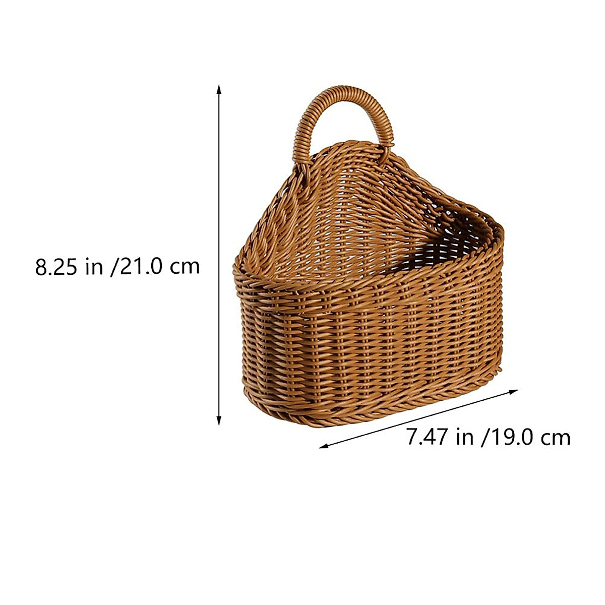 Woven Belly Basket Woven Cutlery Storage Organizer Plastic Hanging Caddy Bin for Kitchen Table Cabinet Pantry Forks Spoons Napkins Serving Basket 21x19cm Handwoven Hanging Baskets