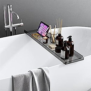 QUANJJ Gray Acrylic Rack Bathroom Bathtub Rack Bath Mobile Phone Partition Storage Tray
