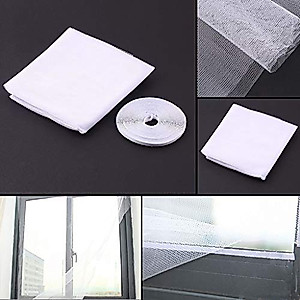 Fly Mesh Curtain Door Screen Window White Net Fly Patio & Garden Gnat Barrier