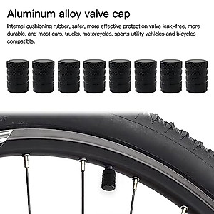 Pack of 8 Car Tire Stem Valve Caps Wheel Valve Covers Car Dustproof Waterproof Tire Cap Fit for Automobiles Motorcycles Trucks Bikes(Black) New