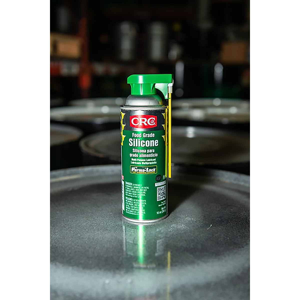 CRC Food Grade Silicone, 10 Wt Oz, Multi-Purpose Silicone Lubricant for High Temperature Applications, NSF H1 Registered Aerosol Spray (12 pack)