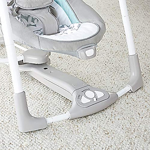Ingenuity ConvertMe 2-in-1 Compact Portable Automatic Baby Swing & Infant Seat, Battery-Powered Vibrations, Nature Sounds, 0-9 Months 6-20 lbs (Raylan)