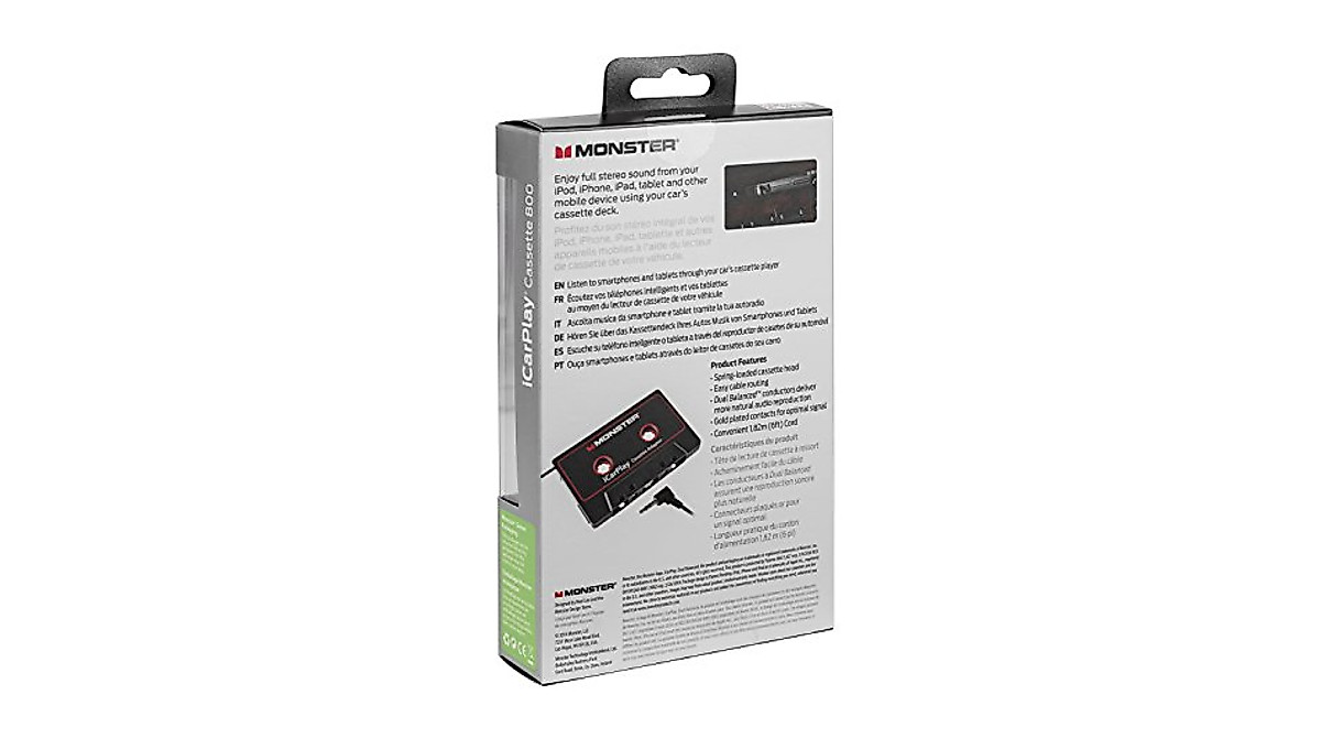 Monster MBL 800 Cassette Adapter for Classic Car Audio - Clear Sound