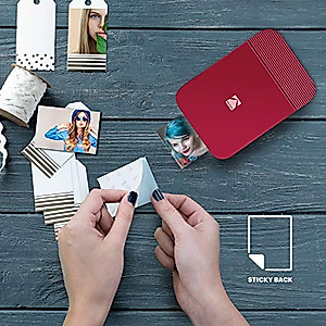 KODAK Smile Instant Digital Bluetooth Printer for iPhone & Android – Edit, Print & Share 2x3 Zink Photos w/ Smile App (Red)