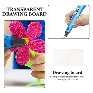 VILLCASE 10pcs Transparent 3D Pen Mat, 3D Pen Accessories Drawing Tool Frames Canvas Prints Children Painting Supplies 3D Pen Drawing Mat DIY Painting Template Copying Board