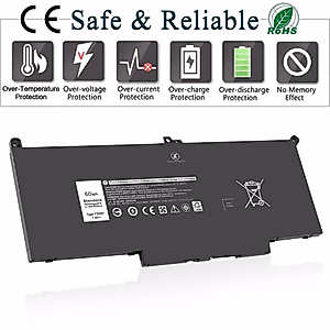 VNYUNQWE F3YGT Latitude 7480 Battery 7490 Battery 60WH for Dell Latitude 12 7000 7280 7290/13 7000 7380 7390 P29S002/14 7000 7480 7490 P73G002 Series DM3WC KG7VF 2X39G P73G 451-BBYE 453-BBCF