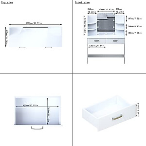 CIATRE White Elegant Vanity Set with 10 LED Light Bulbs, Cushioned Stool, and Ample Storage - Perfect for Makeup and Organization