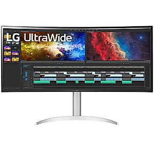 LG 38WP85C-W 38" Curved 21:9 UltraWide QHD 3840x1600 PC Monitor Bundle with Deco Gear Wired Gaming Mouse and Deco Gear Large Extended Pro Gaming Mouse Pad