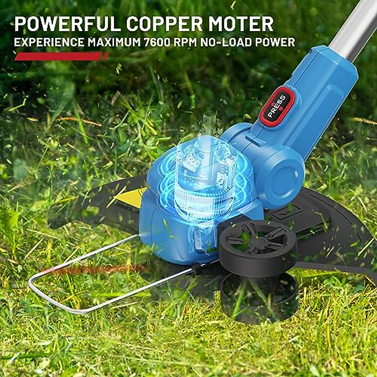 Enhulk 12 Inch Cordless String Trimmer/Edger, 20V Weed Wacker Eater Battery Powered Grass Trimmer with Auto-Feed, Mini-Mower for Lawn Care and Yard Work (Battery & Charger Included)