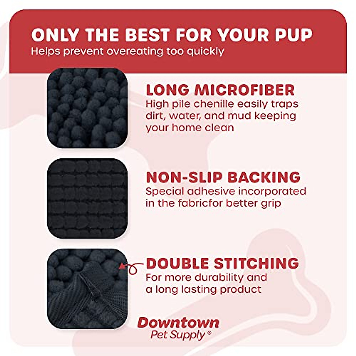 My Doggy Place - Microfiber Door Mat - Soft and Plush Pet Mat for Every Room of The House - Dirt and Water Absorbent Mat - Washer & Dryer Safe Non-Slip Mat - Charcoal - M - 31 x 20 in