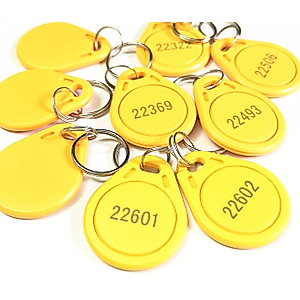 Quentin 100pcs Thin 26 Bit Proximity Key Fobs Weigand Prox Keyfobs Compatable with ISOProx 1386 1326 H10301 Format Readers. Works with The vast Majority of Access Control Systems(Yellow)