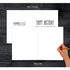 Andaz Press Funny Jumbo Birthday Card With Envelope 8.5 x 11 inch, Greeting Card, Happy Birthday You Magnificent Bastard