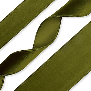 FloristryWarehouse Green Christmas Velvet Fabric Ribbon 2 inches Wide on 9 Yards roll. Wired Edge