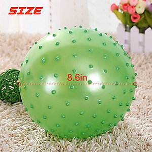 8.6 Inch 5 Pack Sensory Balls for Toddlers 1-3 with Pump Inflatable Knobby Bouncy Massage Balls for Babies Sports Playground Soft Tactile Indoor Outdoor Toss Roll Entertained Balls(sensory ball)