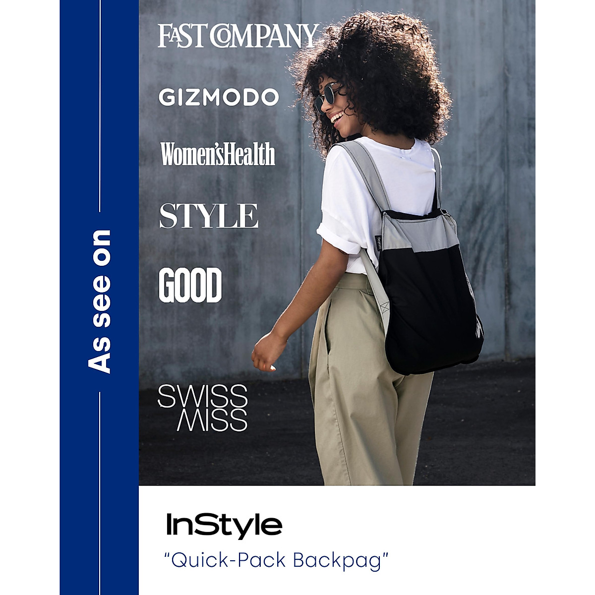 Notabag Original 2 in 1 Backpack and Bag (Grey/Black) – Backpack waterproof – reusable grocery bags foldable – clever design for more flexibility – backpack waterproof – grocery tote bag