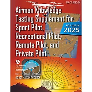 Airman Knowledge Testing Supplement for Sport Pilot, Recreational Pilot, Remote (Drone) Pilot, and Private Pilot FAA-CT-8080-2H: Flight Training Study & Test Prep Guide (Color Print)