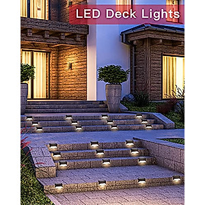 BLEAKTEIR 16Pack Solar Deck Lights LED Step Fence Lights Indoor/Outdoor Waterproof Stair Lights Motion Sensor Wireless Battery Operated Use for Wall, Patio, Garden, Yard and Driveway etc(Warm White)
